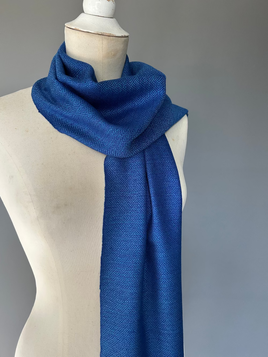 Deep Blue scarf by Ann brooks – Buckinghamshire Craft Guild