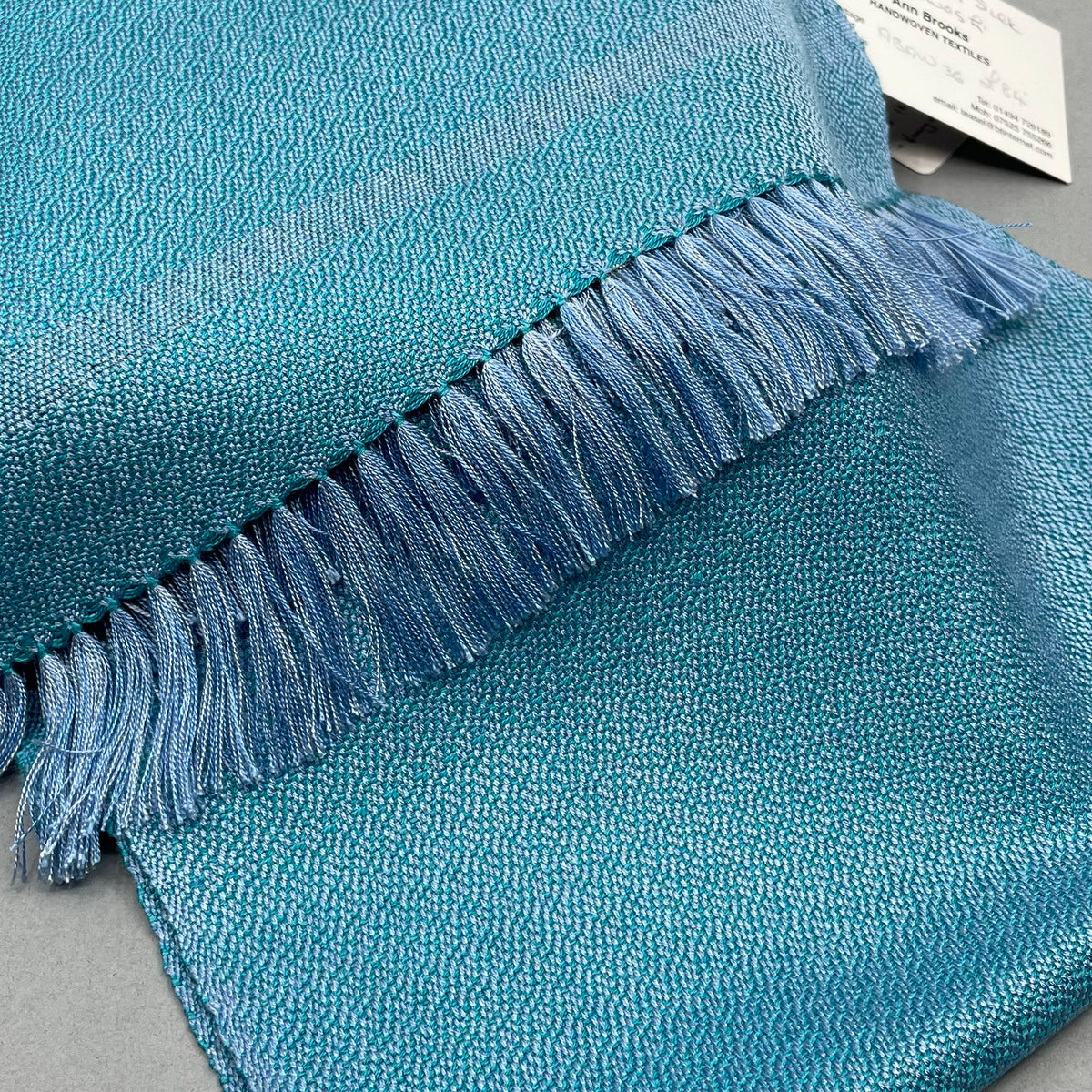 Turquoise and pink scarf by Ann brooks – Buckinghamshire Craft Guild